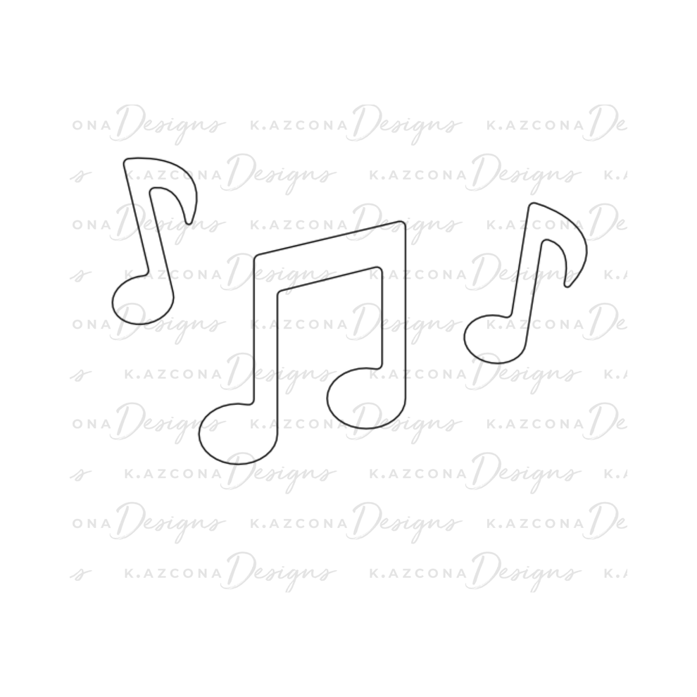Music Notes Applique File – K.Azcona Designs